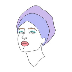 Minimal woman face Royalty Free Vector Image - VectorStock