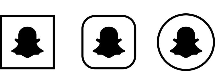 Snapchat icon set social media logo line art Vector Image