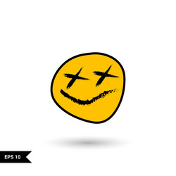 Yellow smile icon design perfect for emoticon Vector Image
