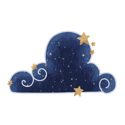 Abstract fantasy night cloud with star Royalty Free Vector