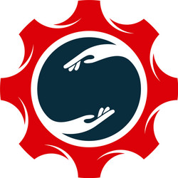 Care service logo designs gear Royalty Free Vector Image