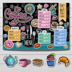 Hand drawn menu Royalty Free Vector Image - VectorStock