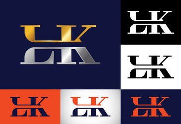 Initial monogram letter l k logo design template Vector Image