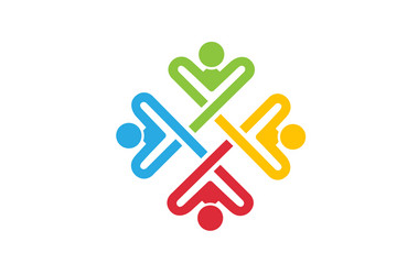 Six people icon friends logo concept Royalty Free Vector