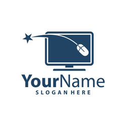 Computer mouse logo design Royalty Free Vector Image