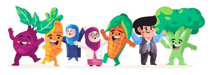 Dancing Vegetable Character Cartoon Vector Images (over 300)