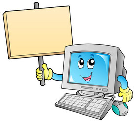 Cartoon desktop computer Royalty Free Vector Image