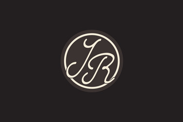 Initials jr logo monogram with simple circle line Vector Image