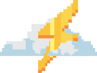 Pixel video game thunderbolt Royalty Free Vector Image