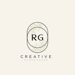 Rg initial letter flower logo template premium art
