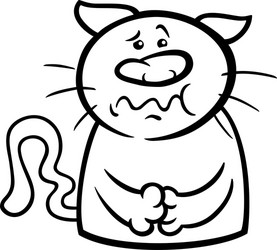 Mood sad cat cartoon Royalty Free Vector Image