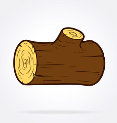 Cartoon log wood line art Royalty Free Vector Image