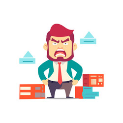 Angry and exasperated employee character Vector Image