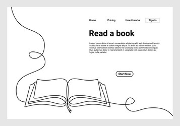 Continuous line drawing open book with flying Vector Image