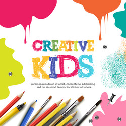 Art class workshop template design kids craft Vector Image