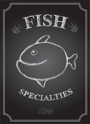 Blank menu on blackboard Royalty Free Vector Image