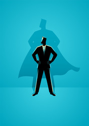 Executive woman with superhero shadow strong Vector Image