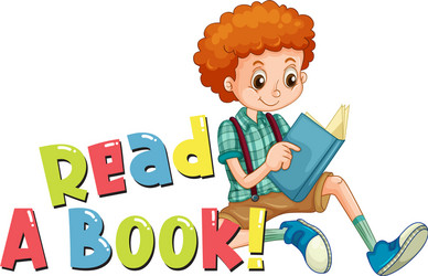 Font design for word library with happy boy Vector Image