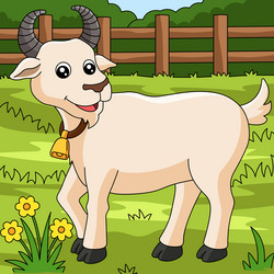 Baby goat cartoon colored clipart Royalty Free Vector Image