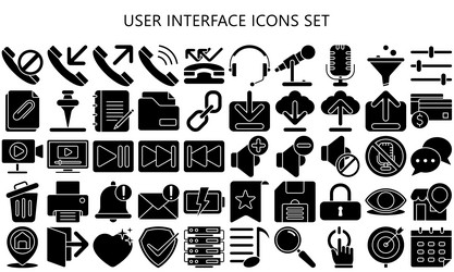 User interface and basic app icons set Royalty Free Vector