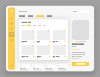 App sidebar menu concept wireframes screens Vector Image