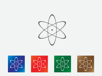 Atom particle molecule physics icons flat Vector Image