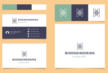 Bioengineering logo design with editable slogan Vector Image