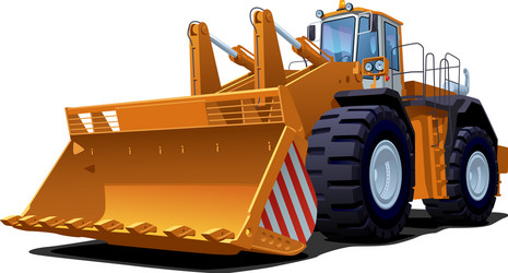 Front end loader bulldozer construct machines Vector Image