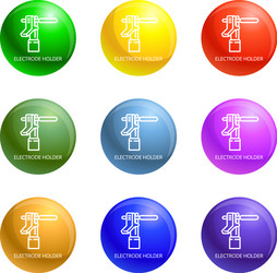 Welding electrode holder icons set Royalty Free Vector Image