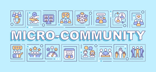 Micro community word concepts dark blue banner Vector Image