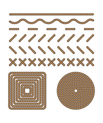 Series of different medical stitches isolated Vector Image