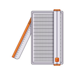 Project paper trimmer cartoon Royalty Free Vector Image