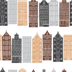 Houses of amsterdam pattern Royalty Free Vector Image