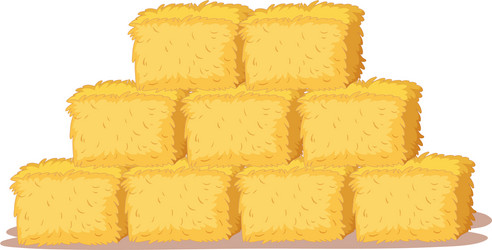 Bales of straw on white background Royalty Free Vector Image