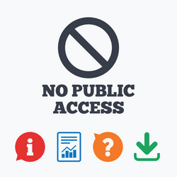 No public access sign icon caution stop symbol Vector Image