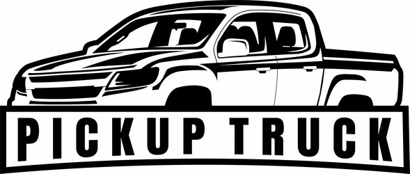 Pick up truck logo design Royalty Free Vector Image