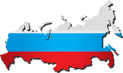 Russia flag map the country Royalty Free Vector Image