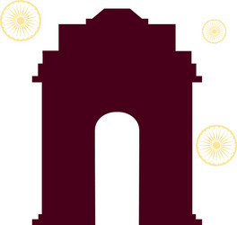 Silhouettes famous monuments india Royalty Free Vector Image