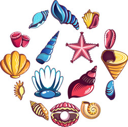 Nature shell icon cartoon style Royalty Free Vector Image