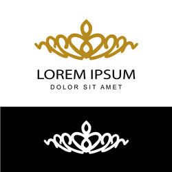 Vintage elegant gold tiara logo template design Vector Image