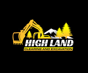 Excavator land moving logo design template Vector Image