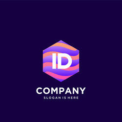 Id initial logo with colorful template Royalty Free Vector
