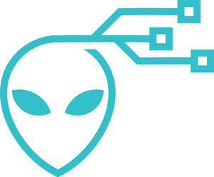 Tech alien logo design alien design template Vector Image
