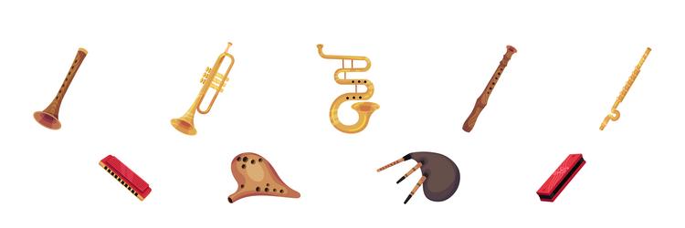 Wind musical instrument with mouthpiece Royalty Free Vector