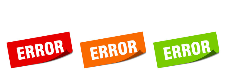 Critical error sticker error square sign Vector Image