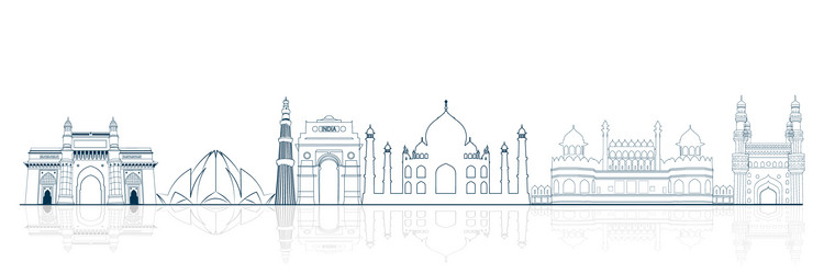 Famous indian monument cityscape for independence Vector Image