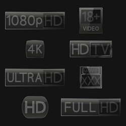 High definition signs Royalty Free Vector Image