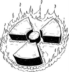 Nuclear explosion hand drawn sketch Royalty Free Vector