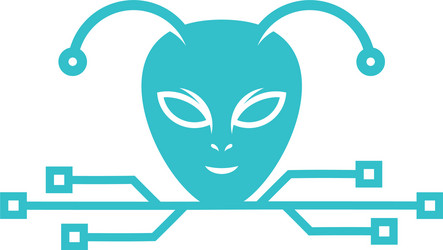 Tech alien logo design alien design template Vector Image