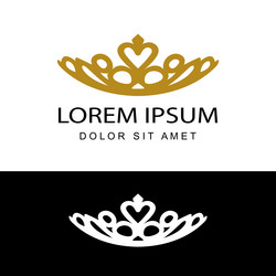 Vintage elegant gold tiara logo template design Vector Image